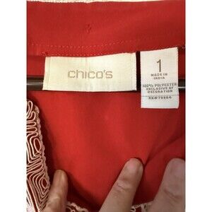 Chico's | Tops | Chicos Womens Tunic Blouse Size Med Red Embellished ...